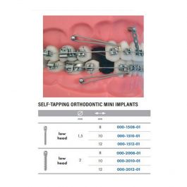 Self-Tapping Orthodontic Mini Implants Low Head
